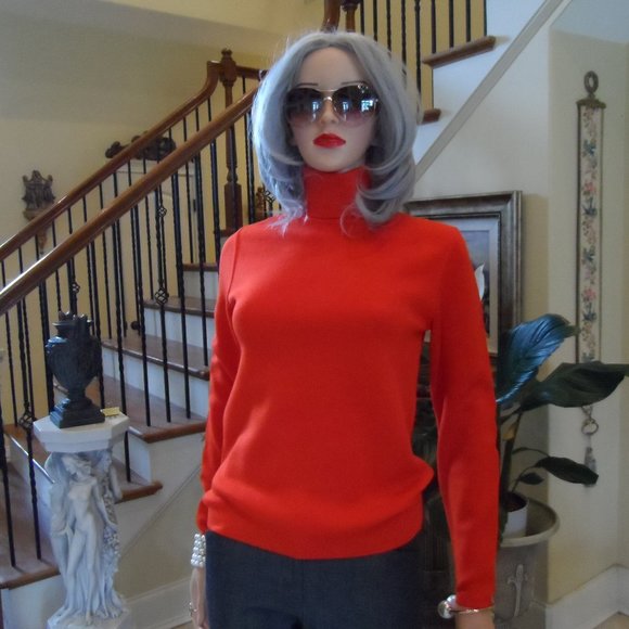 Prada | Sweaters | Prada 0 Wool Red Knit Pullover Turtle Neck Sweater ...